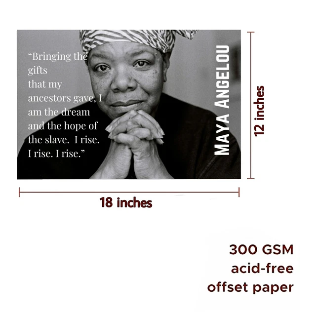 AFFICHE DE SALLE de classe Maya Angelou Famous "I Rise" citation ...