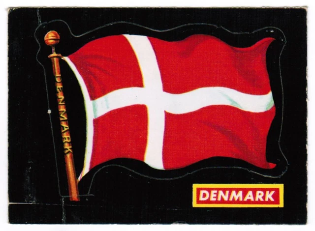 1970 O-PEE-CHEE FLAGS of the World Denmark Punch Out Sticker #20 $1.35 ...