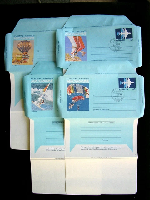 1983. AEROGRAMMES OF Australia. Set Of 4 Designs. 1 Fdi Of Each. $2.30 ...