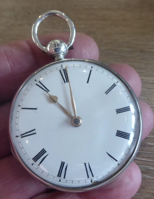 LONDON JAMES GORHAM Antique Silver Fusee Gents Pocket Watch Working ...