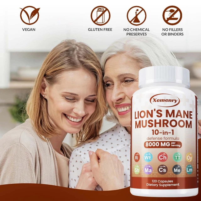 LION'S MANE MUSHROOM - Brain & Nervous System Health Supplements ...