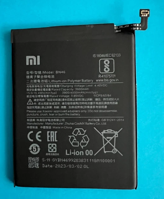 GENUINE BATTERY BN46 OEM XIAOMI REDMI 7 REDMI NOTE 8 / 8T 4000mAh ...