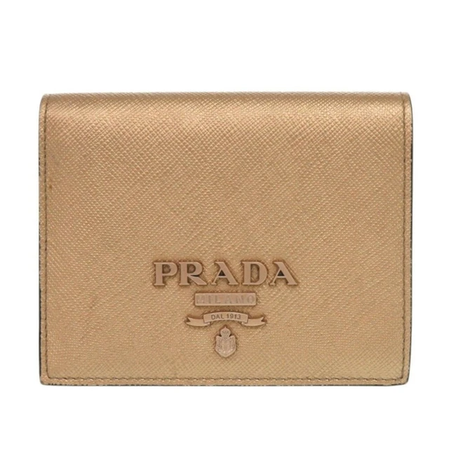PRADA 1MV204 SAFFIANO Leather Gold Bi-fold Wallet 0933PRADA £441.75 ...