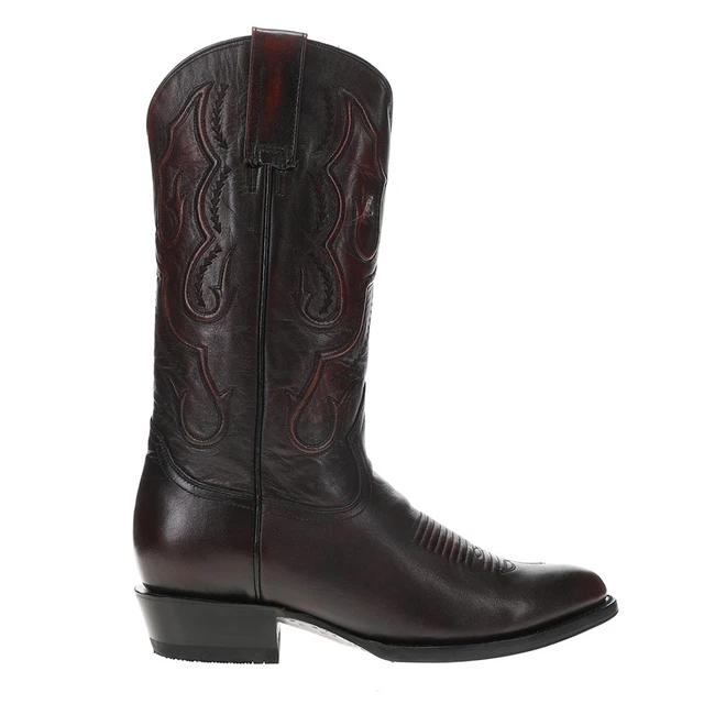 STETSON CARLISLE EMBROIDERED Round Toe Cowboy Mens Black Casual Boots ...