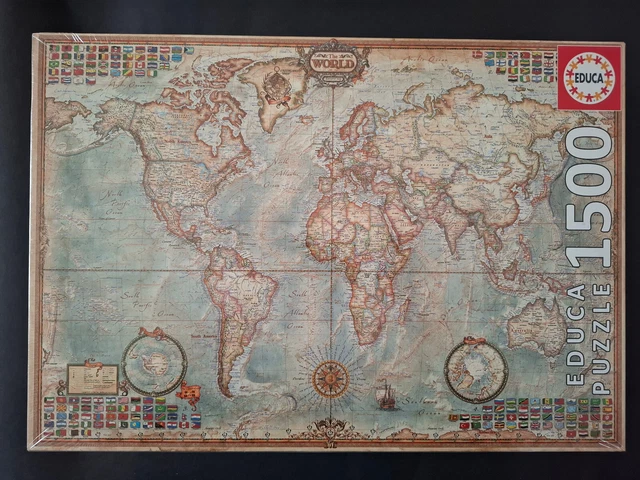 PUZZLE POLITICAL MAP of the World 1500 NEU OVP Educa (Paket Sammlung ...