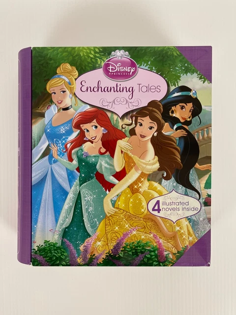 DISNEY PRINCESS ENCHANTED Tales 4 Illustrated books Shaped Tin Book Pre ...