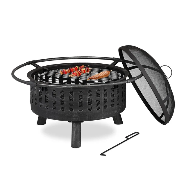BRASERO DE JARDIN avec grille de foyer Vasque Feu Pare-étincelles EUR ...