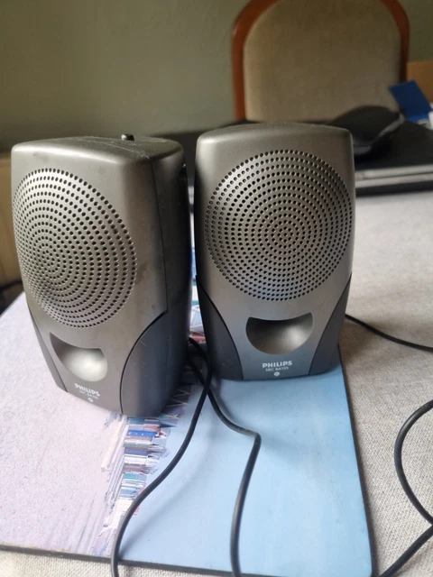 PHILIPS MINI COMPUTER speakers. SBC BA105. 6v DC or battery power. £2. ...
