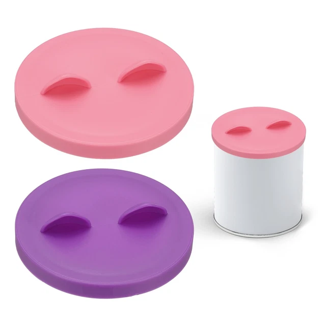 CAT FOOD CAN Covers Lids One Fit 3 Standard Sizes Lavender/Pink 2Pcs ...