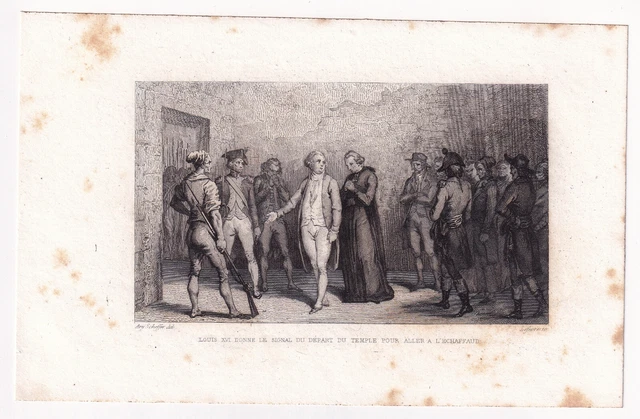 GRAVURE XIXE PRISON du Temple Louis XVI Roi de France Révolution ...