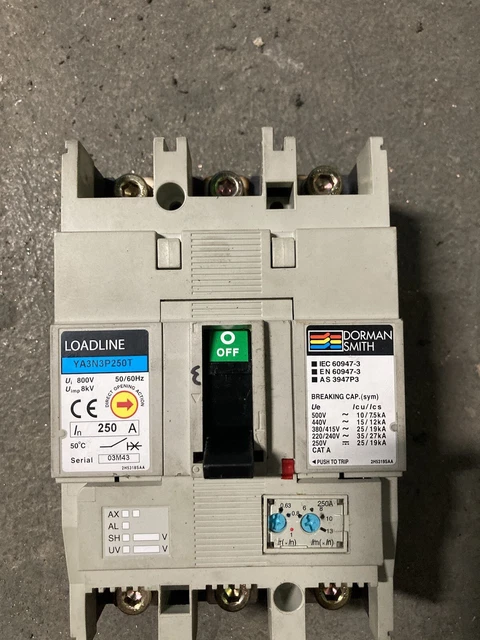 DORMAN SMITH loadline mccb YB3N3P250T 3p £140.00 - PicClick UK