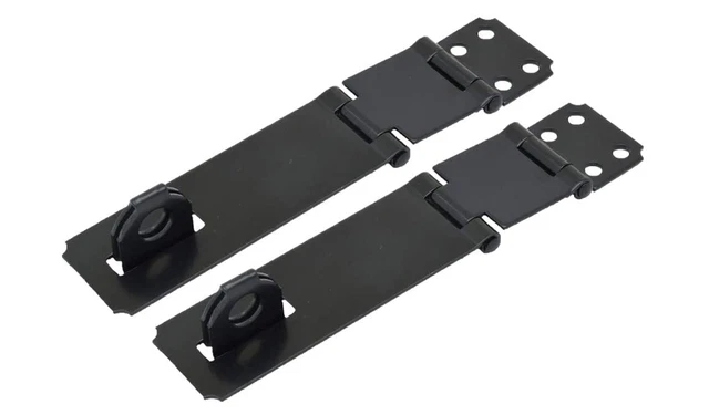 DOUBLE HINGE HASP And Staple Fixed 31/2" Steel Black 2 Pack Made In ...
