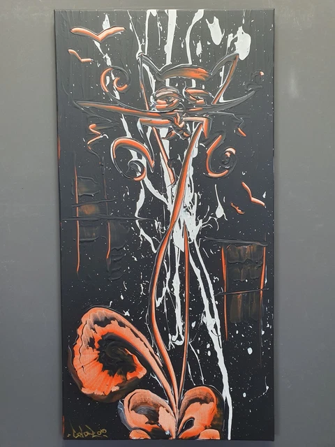 ABSTRAKTE MALEREI KATZE Acryl Bild Gemälde Modern ORIGINAL Art UNIKAT Gonzo V. EUR 180,00 ...