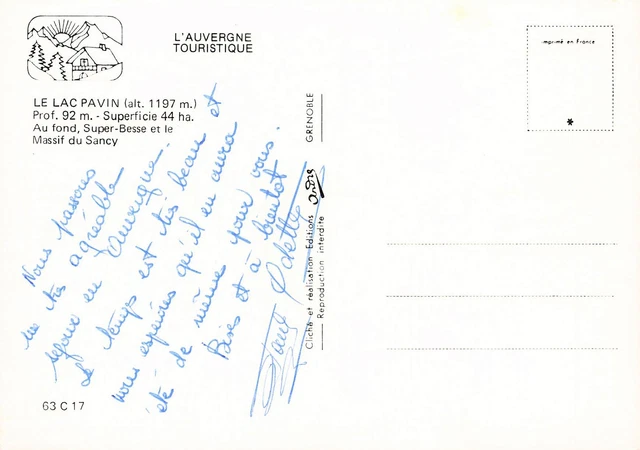 63 LE LAC Pavin Super Besse Et Le Massif Du Sancy EUR 5,90 - PicClick FR