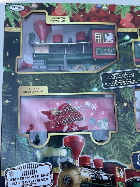 HAPPY HOLIDAY EXPRESS With Headlight & Music Christmas Train 35-Piece ...