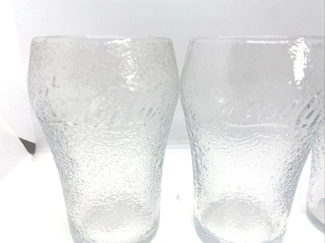 2 X PEBBLE Dimpled Frosted Tapered Enjoy Coca Cola Coke Glasses ...