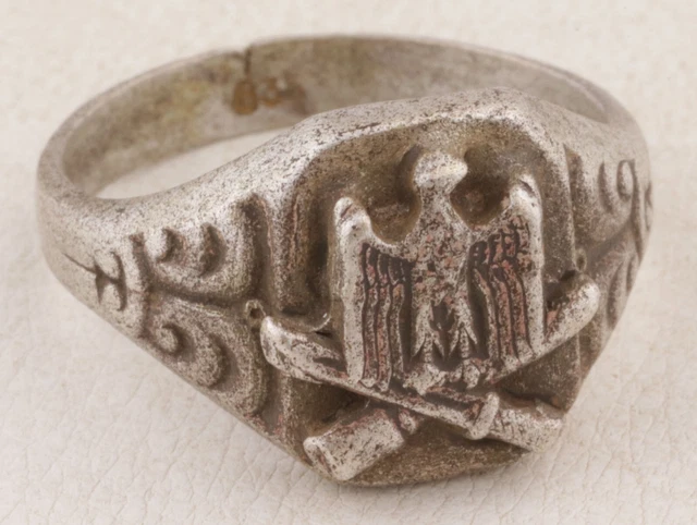 WW1 GERMAN RING WWII ww2 WWI GERMANY Eagle 835 Sterling Silver SWORD ...