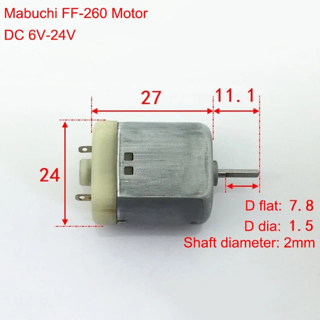 MABUCHI FF-260 MOTOR D Shaft Flat DC 6V-24V 12V Mini Electric Carbon ...