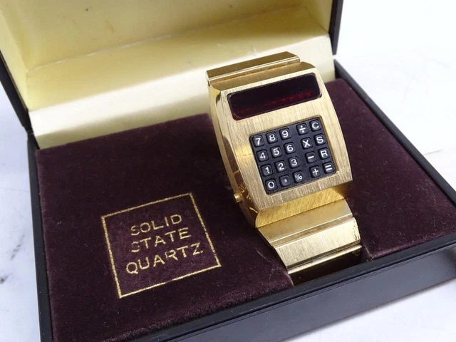VINTAGE BELAIR SOLID State Quartz Digital Watch Calculator Hughes ...