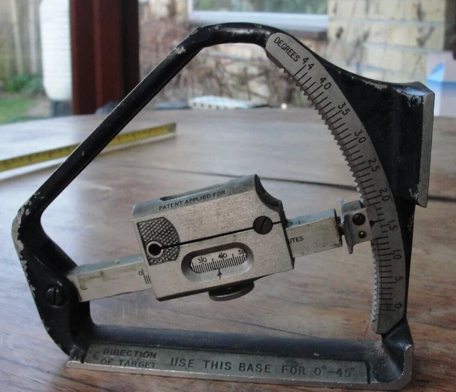 RARE GUN CLINOMETER FIELD MARK VI WW1 DATED 1918 No. 725 TAYLOR, TAYLOR ...