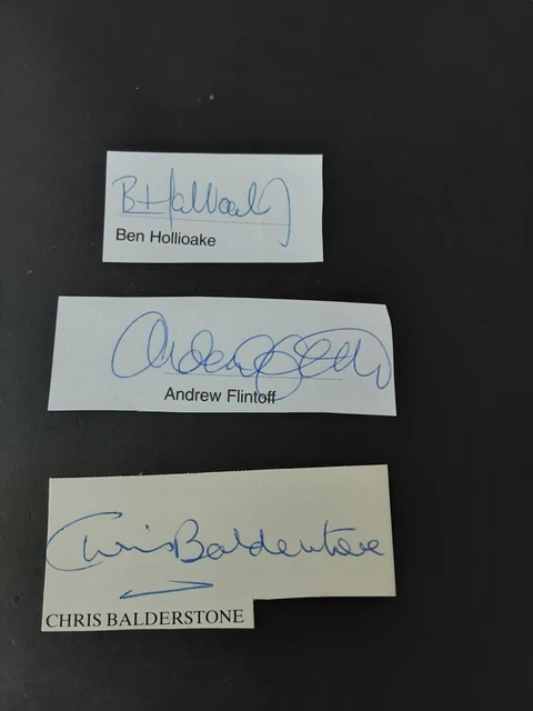 SIGNATURES OF CRICKETERS Ben Hollioake, Andrew Flintoff and Chris ...