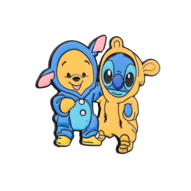 DISNEY'S STITCH + Winnie The Pooh Dressed As Each Other Lapel Pin Badge ...