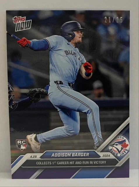 2024 TOPPS NOW #134 Addison Barger RC Toronto Blue Jays VIOLET ...