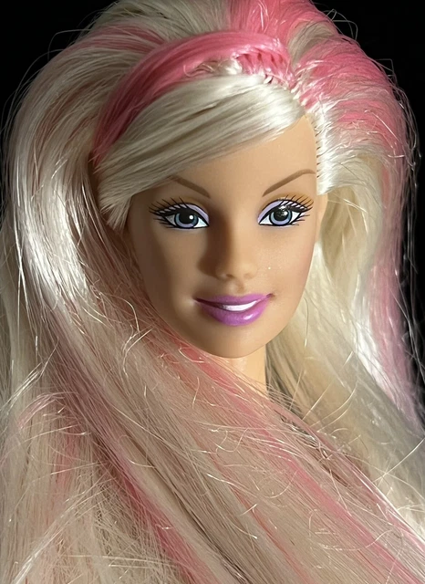 Nude Mattel Barbie Blonde Pink Hair Blue Eyes Bendable Knees For Ooak