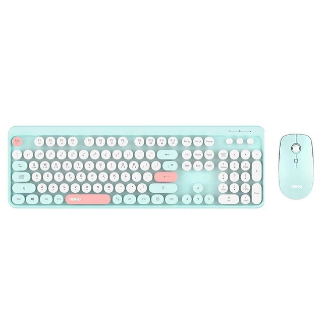 ABKO WKM01 RETRO Wireless Keyboard & Mouse Combo Set [Mint] Korean English EUR 77,34 - PicClick DE