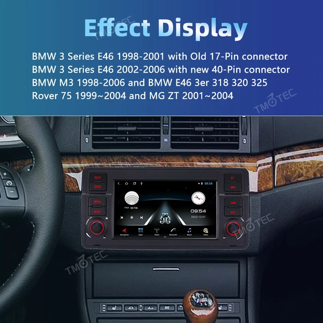 ANDROID 13 HEAD Unit For BMW E46 GPS Apple CarPlay Car Stereo 3+32GB ...