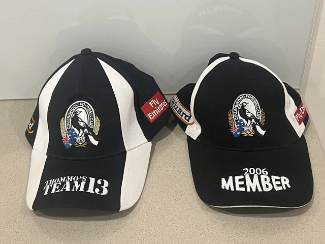COLLINGWOOD MAGPIES 2X member cap hat 2006 & Thommo's Team 13 / Vintage ...