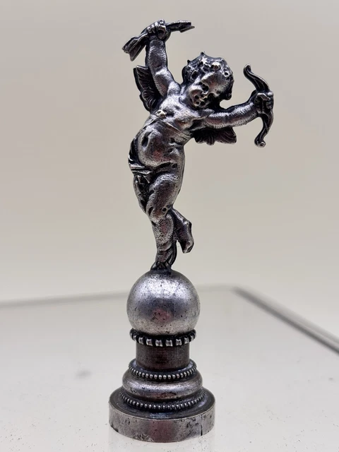CACHET SCEAU STATUETTE en bronze argenté Ange Angelot Presse Papier ...