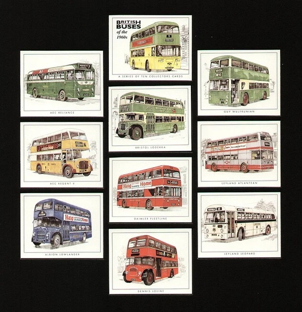 BRITISH BUSES OF the 1960's Collectors Card Set - Albion Dennis Leyland ...