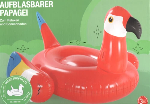SCHWIMMTIER PAPAGEI AUFBLASBAR Bade-Tier Insel Luftmatratze Badeinsel ...