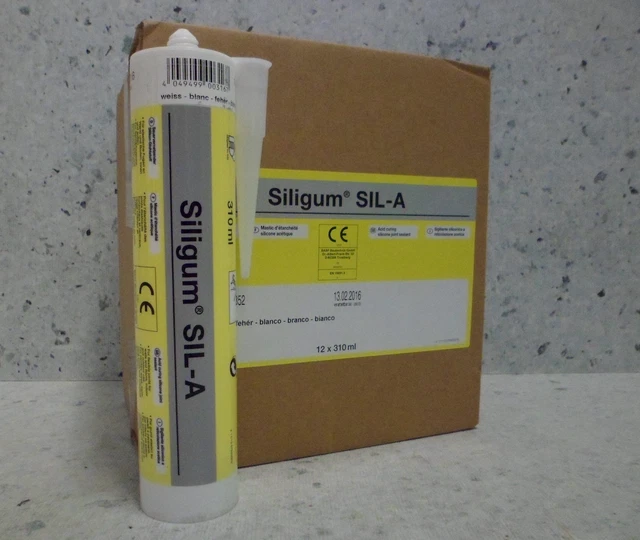 PCI SILIGUM SIL-A 12 x 310 ml Silbergrau Silikon Sanitär-Silicon PCI ...