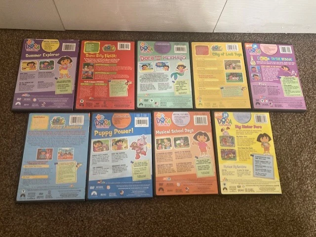 9 Dora The Explorer Nickelodeon Nick Jr Dvd Movie Collection Lot