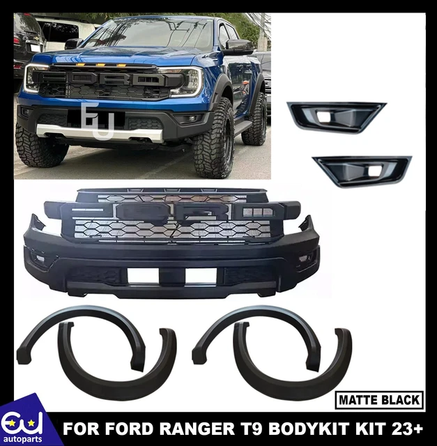 MATTE BLACK RAPTOR Style Bumper Wheel Arches Bodykit Kit For Ford ...