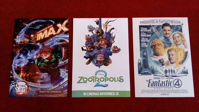 3 X DEMON Slayer Infinity Castle, Zootropolis 2, Fantastic 4 A3 Cinema ...