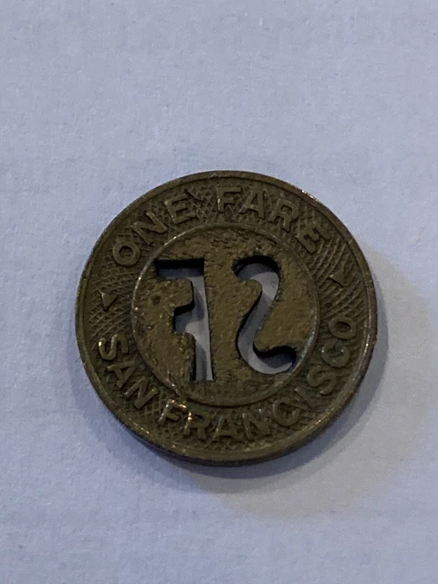 VINTAGE SAN FRANCISCO Ca Municipal Railway Token One Fare $13.56 ...