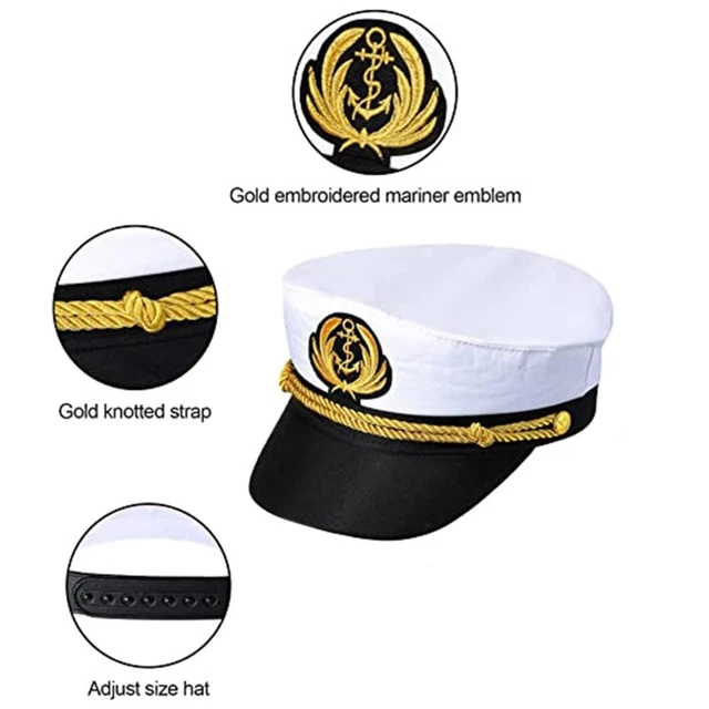 YACHT CAPTAIN HAT Navy Marine Hat Sailor Captain Costume Men Navy ...