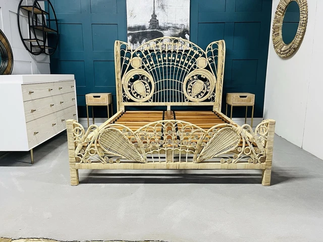 KINSELLA RATTAN BED By Anthropologie, King Size Rrp £1798 £1,179.00 ...