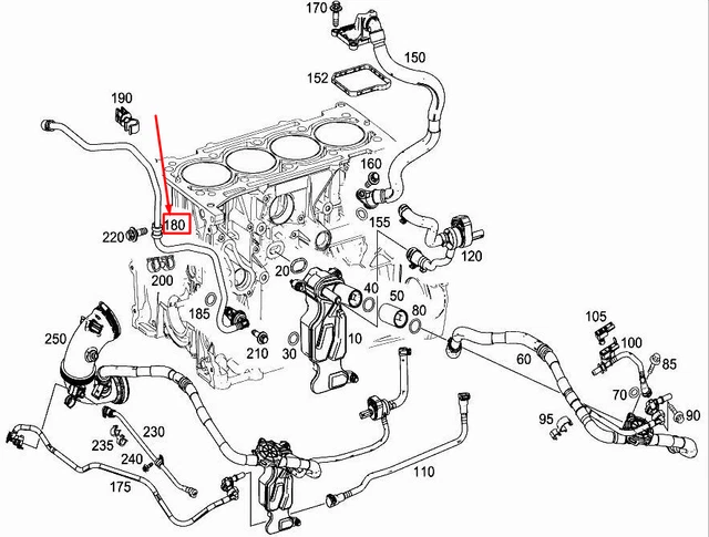 MERCEDES-BENZ GLC X253 Crankcase Vent Line A2740183701 NEW GENUINE £85. ...