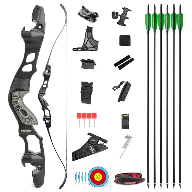 62 ZOLL RECURVEBOGEN Pfeil Kit ILF Takedown Bogen 30-60lbs ...