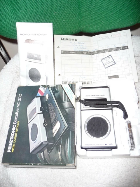 VINTAGE PRINZTRONIC MC200 Micro Cassette Recorder/Player With Original ...