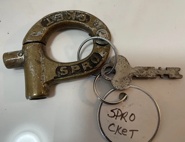 ANTIQUE RARE VINTAGE Sprocket Padlock Lock Bicycle Sprocket W/Key ...