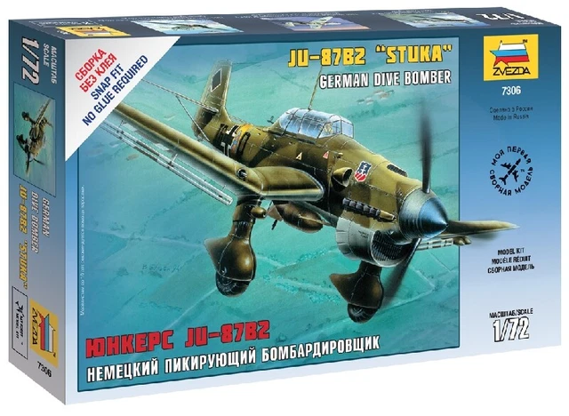 JUNKERS JU-87 B2 German Dive Bomber 1:72 Plastique Model Kit 7306 ...