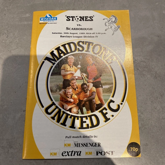 FOOTBALL PROGRAMME MAIDSTONE Utd v Scarborough- 1st Maidstone Home Lge ...