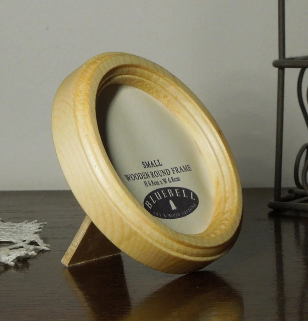 PINE SMALL ROUND Handmade Wooden Photo Picture Frame Antique Vintage ...