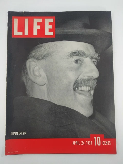 LIFE MAGAZINE CHAMBERLAIN April 24, 1939 WW2 Vintage Advertising ...