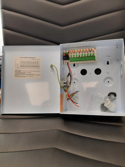 CCTV 9-WAY DISTRIBUTION Box No Psu. Haydon Metal Case. Needs 12V Power ...